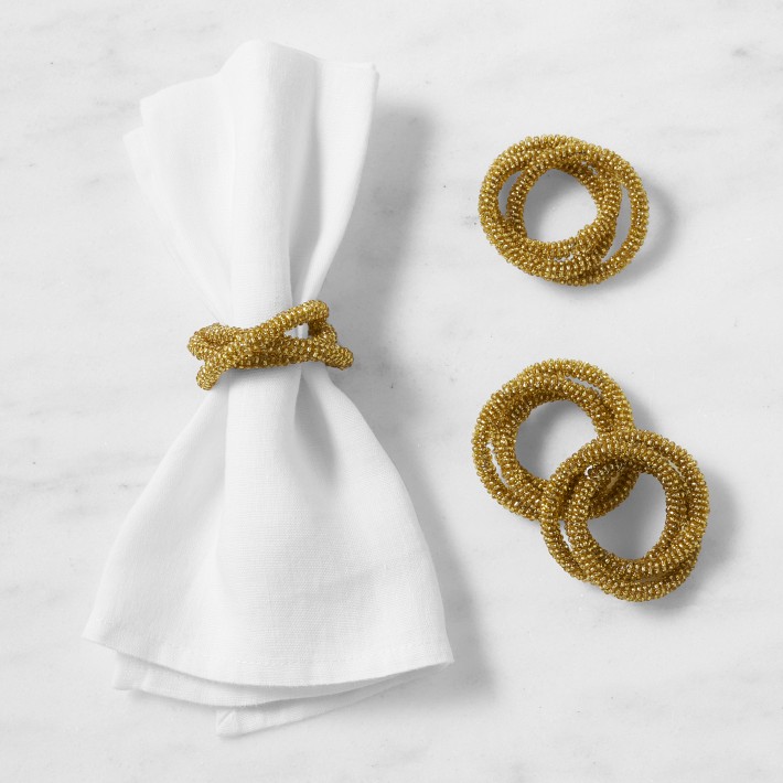 Beaded Napkin Rings, Set of 4 | Williams Sonoma