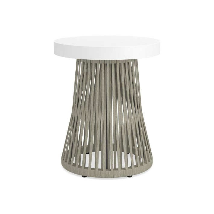 Pasadena Outdoor Fiberstone and Rope Side Table | Williams Sonoma