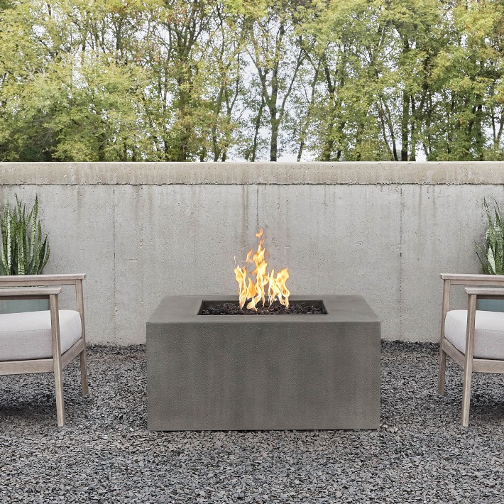Havana Casual Square Fire Pit Table | Outdoor Heating | Williams Sonoma