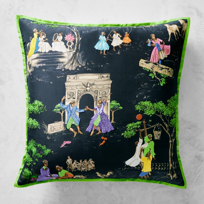 Williams Sonoma Home x Sheila Bridges Harlem Toile Print & Embroidered ...