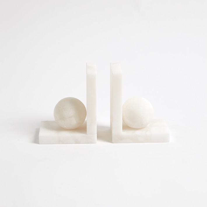 Alabaster Ball Bookends | Williams Sonoma