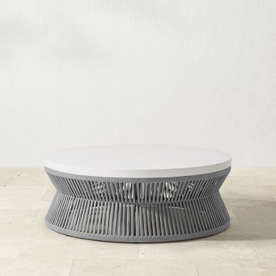 Pasadena Outdoor Fiberstone and Rope Round Coffee Table | Williams Sonoma
