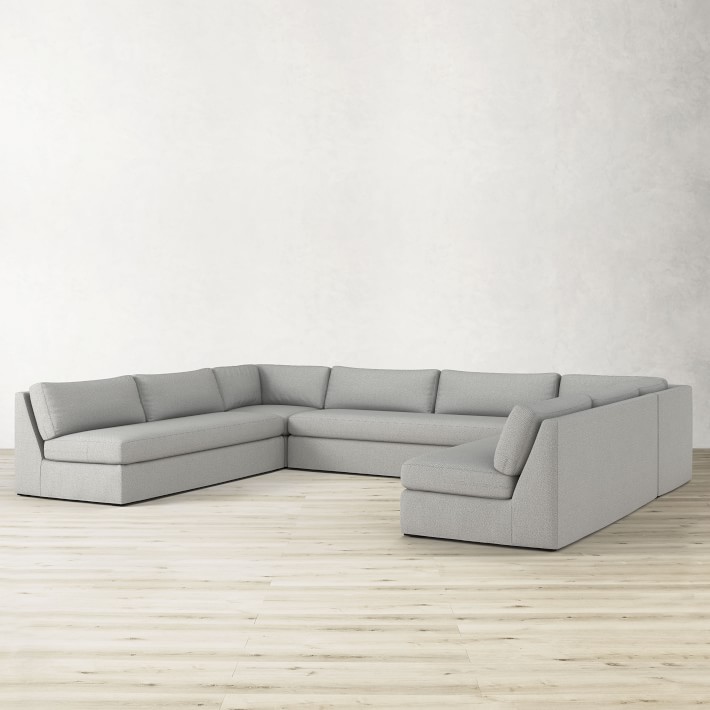 Ghent Slipcovered - 5-Piece U-Shape Armless Sectional Sofa | Williams ...