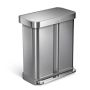 simplehuman Dual Compartment Step Trash Can with Liner Pocket - 58L ...