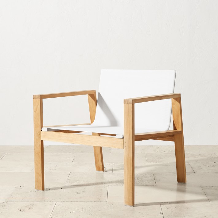 Santa Barbara Outdoor Natural Teak Club Chair | Williams Sonoma
