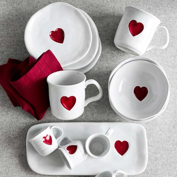 Valentine's Day Red Heart Salad Plates - Set of 4 | Williams Sonoma