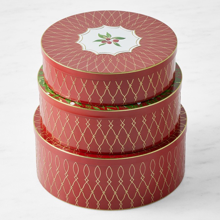Williams Sonoma Noel Dessert Nesting Tins Set Of 3 Williams Sonoma