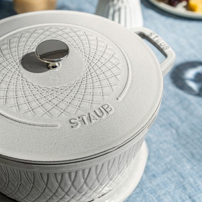 Staub Enameled Cast Iron Embossed Twist Dutch Oven, 4 1/4-Qt ...