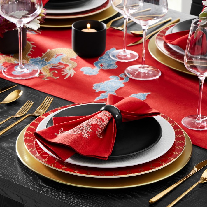 Lunar Dragon Embroidered Table Runner | Williams Sonoma