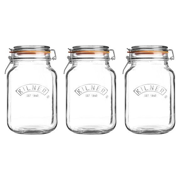 Kilner Square Clip Top Jar, 68oz, Set of 3 | Williams Sonoma