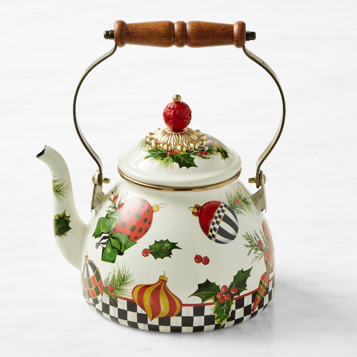 MacKenzie-Childs Deck the Halls Tea Kettle, 2-Qt. | Williams Sonoma