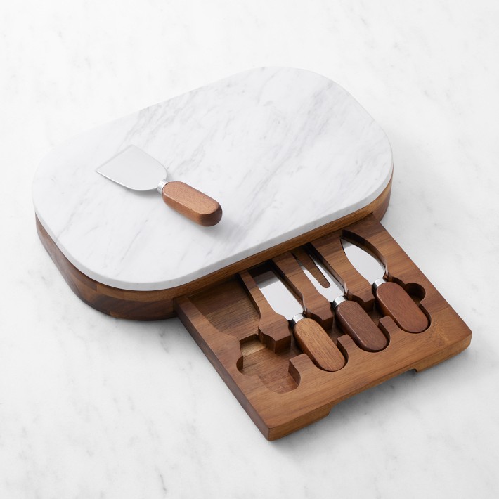Marble Cheese Board Set with Knives | Williams Sonoma