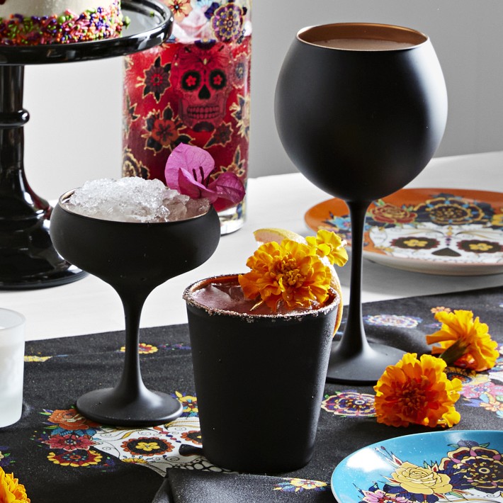 Black Matte & Copper Coupe Glasses | Williams Sonoma