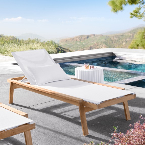 Santa Barbara Outdoor Natural Teak Chaise | Williams Sonoma