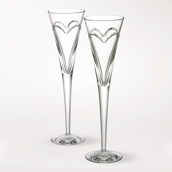 Waterford Heart Toasting Flutes, Set of 2 | Williams Sonoma