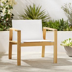 Santa Barbara Outdoor Natural Teak Club Chair | Williams Sonoma