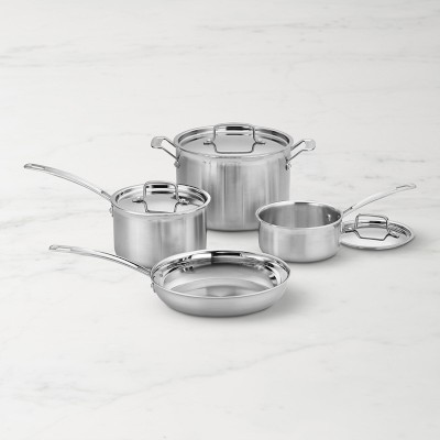 Cuisinart MultiClad Pro Tri-Ply Stainless-Steel 7-Piece Cookware Set ...