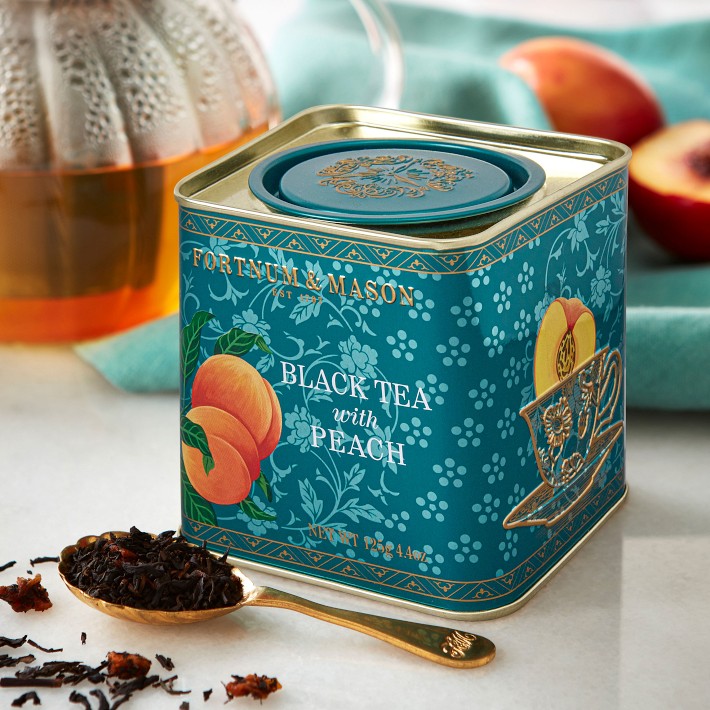 Fortnum & Mason Black Tea with Peach Loose Leaf Tin | Williams Sonoma