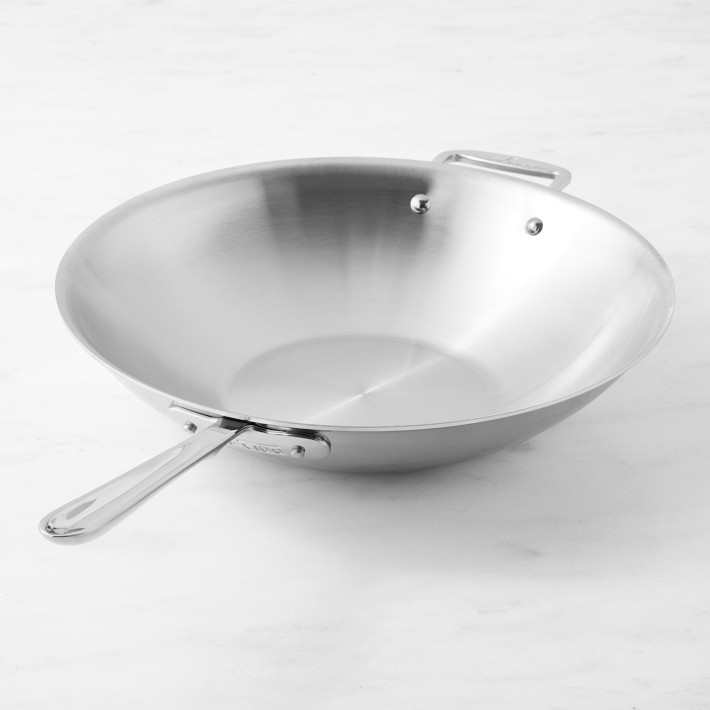 All-Clad D3® Tri-Ply Stainless-Steel Wok, 14" | Williams Sonoma