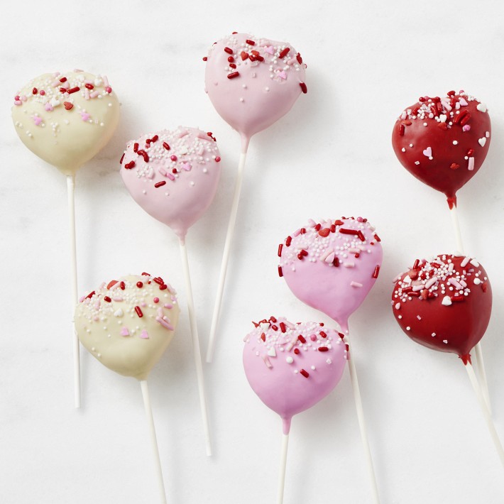 Valentine's Day Heart Shaped Cake Pops, Set of 8 | Williams Sonoma