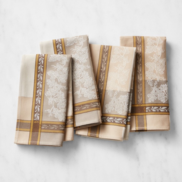 Jacquard Foliage Napkins, Set of 4 | Williams Sonoma