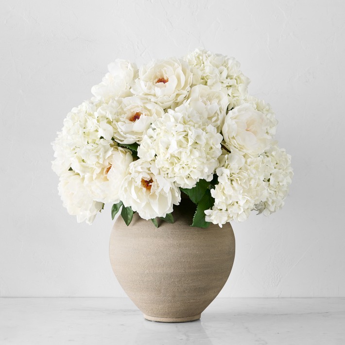 Jeff Leatham x Williams Sonoma Round White Ceramic Vase, 12" | Williams ...