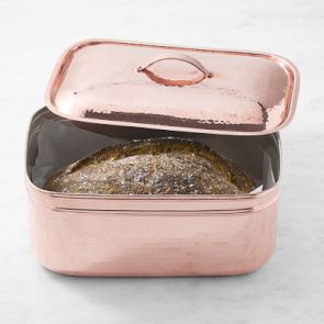Williams Sonoma Hammered Copper Bread Box | Williams Sonoma