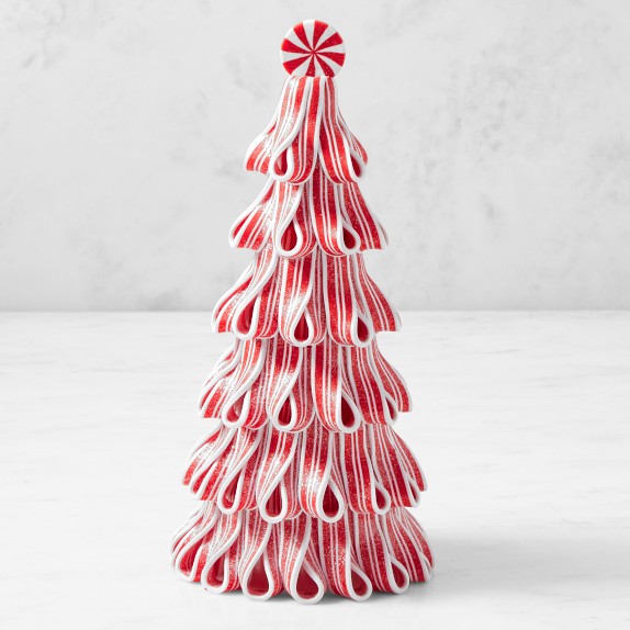 Peppermint Stripe Candy Tabletop Tree | Williams Sonoma