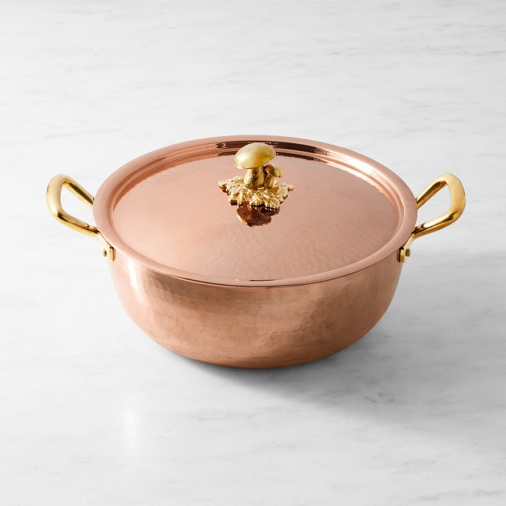 Ruffoni Historia Hammered Copper Risotto Pan with Mushroom Knob, 5 1/2 ...