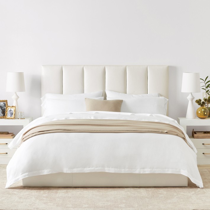 Kennedy 47 inch Low Headboard Only California King Performance Velvet Gray Grey Williams Sonoma