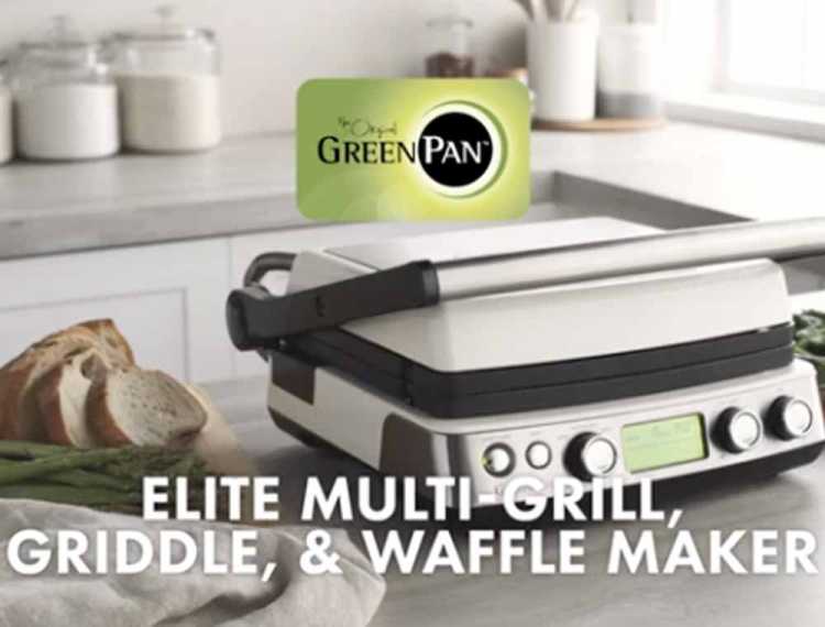 GreenPan™ Elite 7-in-1 Contact Grill, Griddle, & Waffler | Williams Sonoma