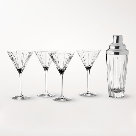 Dorset Cocktail Shaker & Martini Glasses, Set of 4 | Williams Sonoma