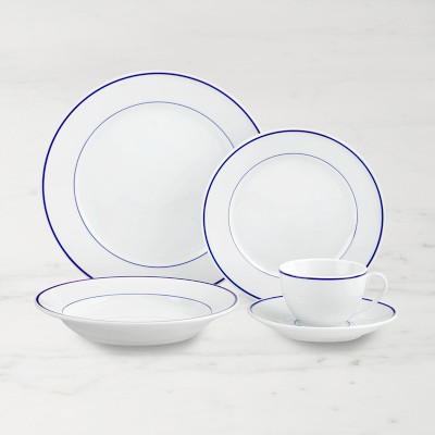Apilco Tradition Blue-Banded Porcelain Dinnerware Sets | Williams Sonoma