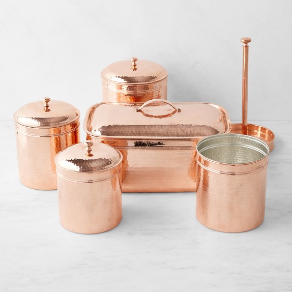 Williams Sonoma Hammered Copper Deluxe Kitchen Organizer Set | Williams ...