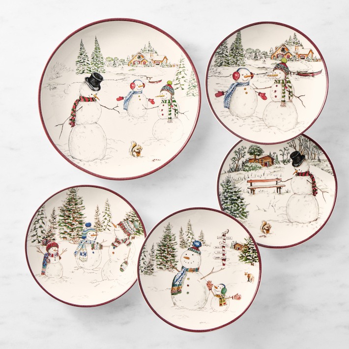 Snowman 16-Piece Dinnerware Set | Williams Sonoma