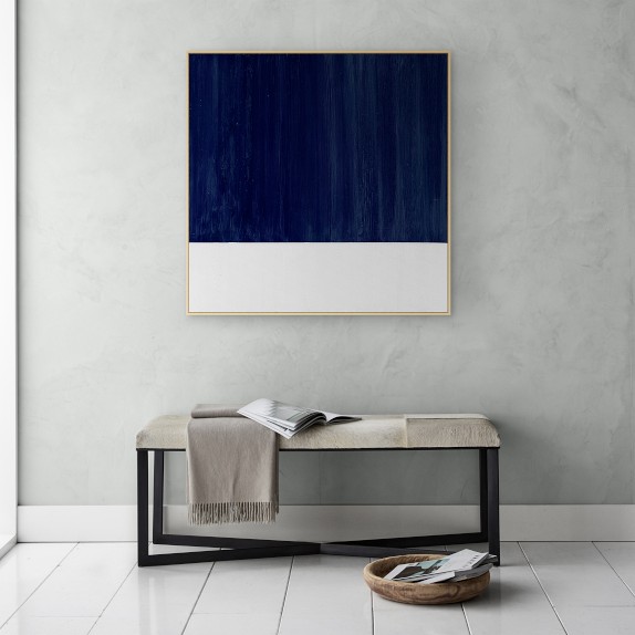 Textured Navy Block | Large Wall Art | Williams Sonoma
