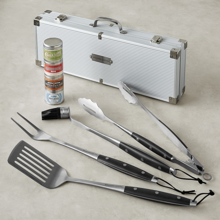 BBQ Set in Stainless-Steel Box with Mini Rub | Grill Tools | Williams ...