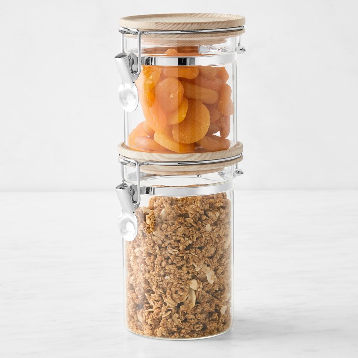 Hold Everything Stackable Glass Canister with Clamp | Williams Sonoma
