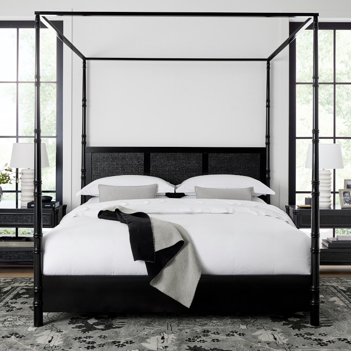 4 poster bed frame black store