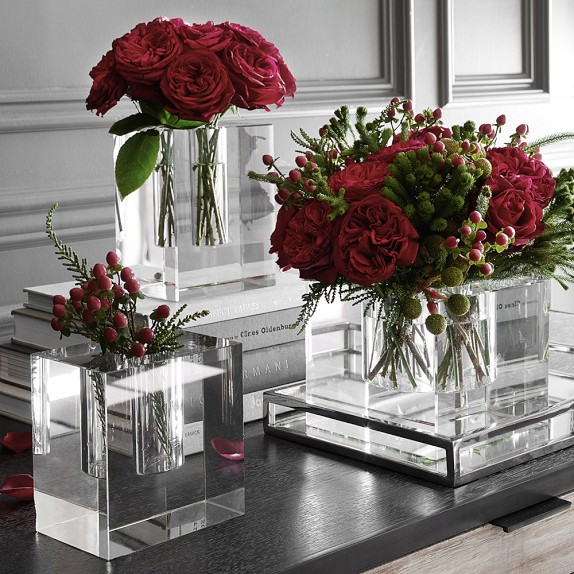 Crystal Block Square Decorative Vase | Williams Sonoma