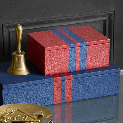 THE GEORGE x Williams Sonoma Home Leather Wrapped Boxes | Williams Sonoma