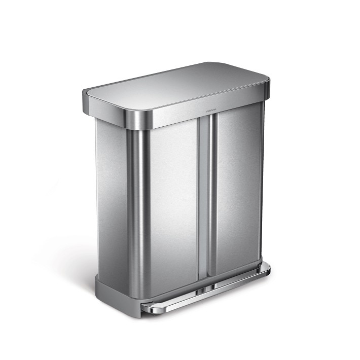 simplehuman Dual Compartment Step Trash Can with Liner Pocket - 58L ...