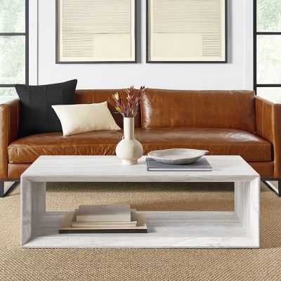 Pierre Coffee Table Travertine Silver Gray Grey Williams Sonoma