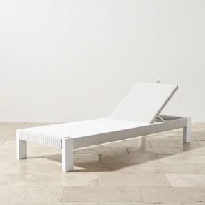 Larnaca Outdoor White Metal x All-Weather Weave Chaise | Williams Sonoma