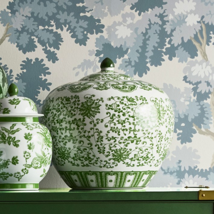 Green Ginger Jar, Floral Vine | Williams Sonoma