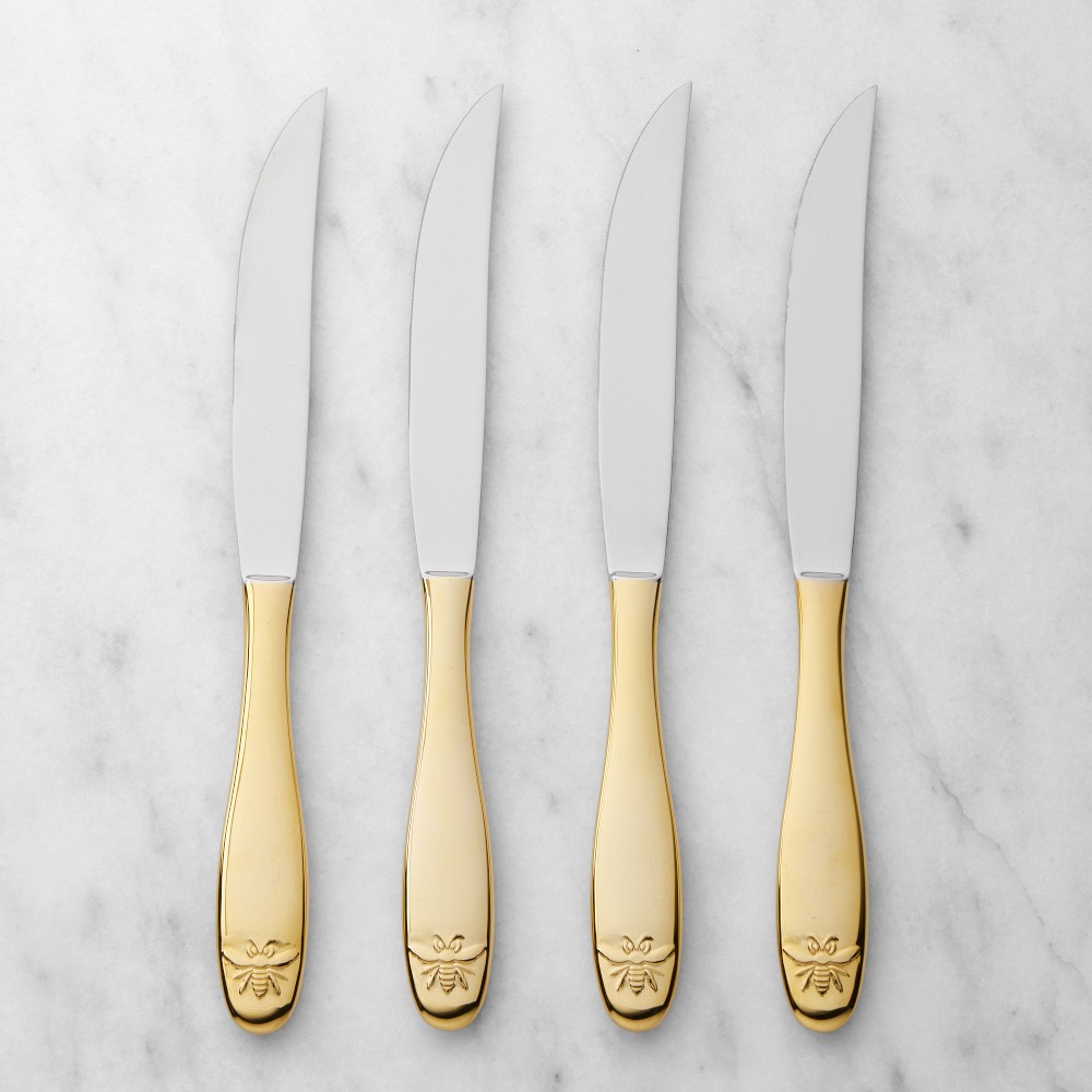Gold Bee Steak Knives Set Of 4 — Premium Stainless Steel | Williams Sonoma