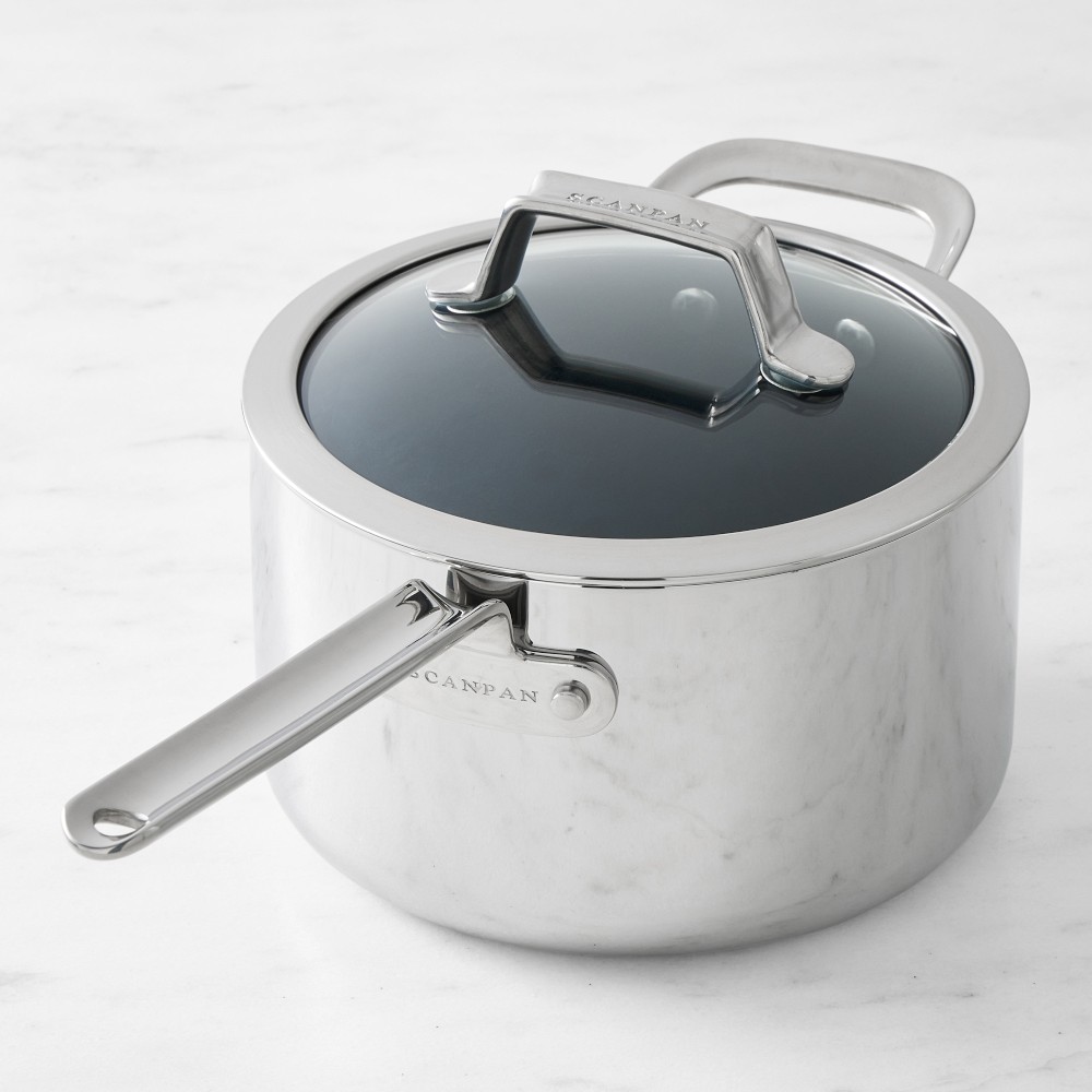 SCANPAN® TSS+ Stainless-Steel Nonstick Saucepans | Williams Sonoma