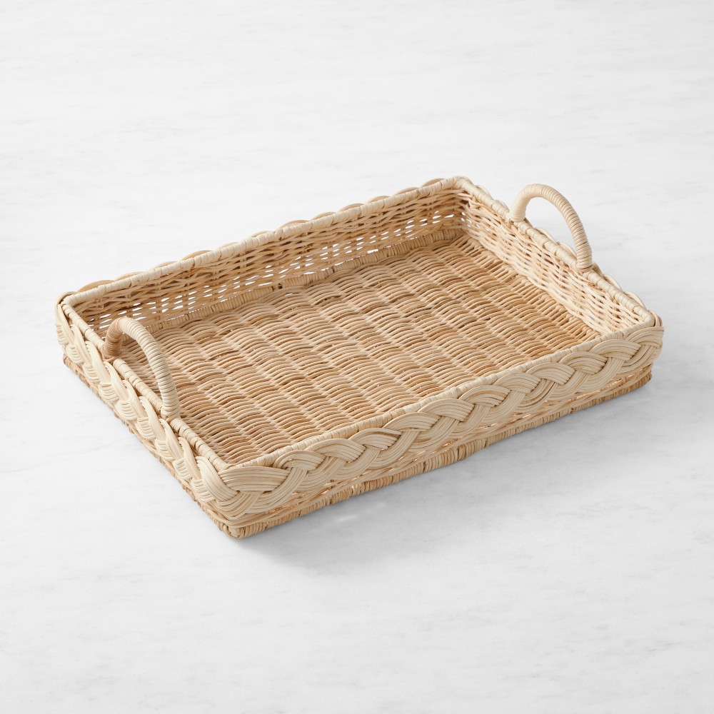 AERIN x Williams Sonoma Rectangular Woven Tray | Williams Sonoma