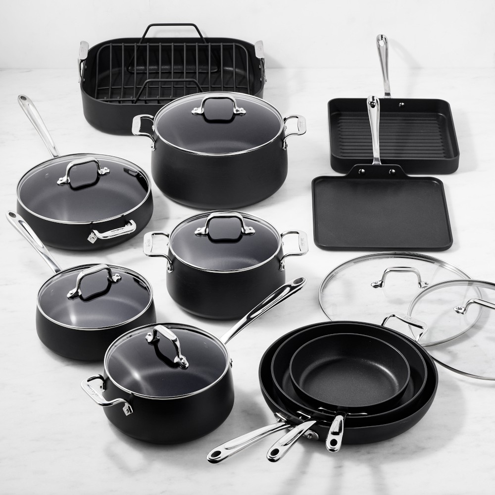 All-Clad HA1 Expert Hard Anodized Nonstick 19-Piece Cookware Set ...