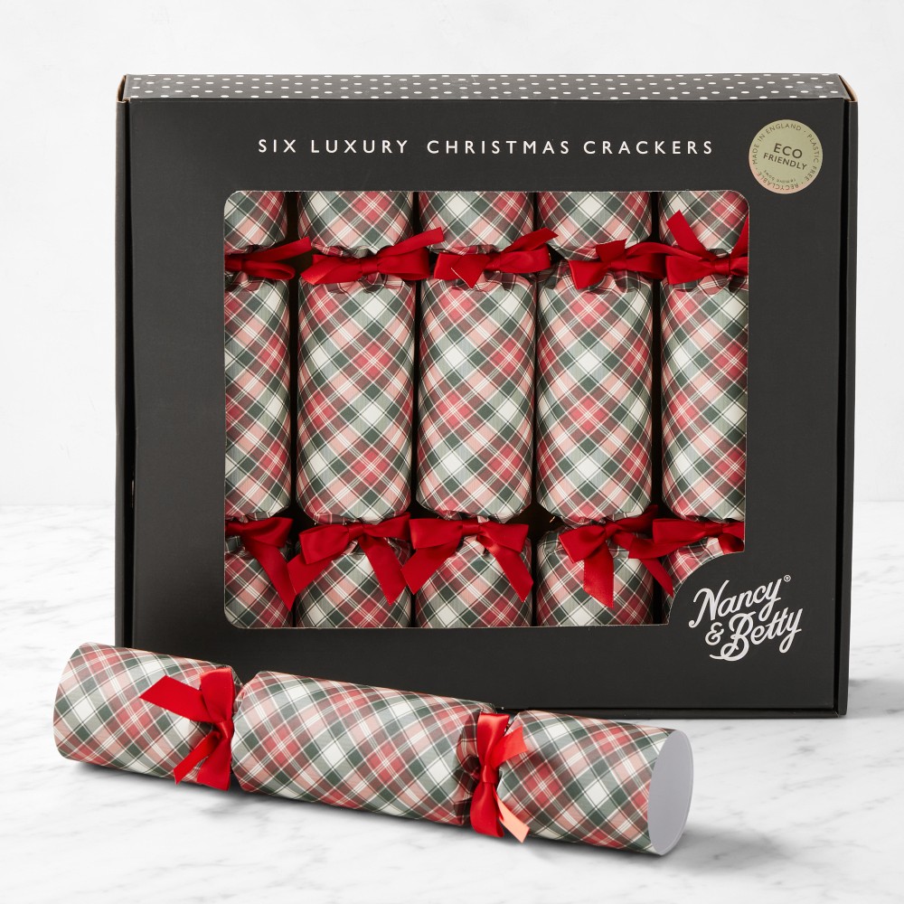 Red Tartan Crackers, Set of 6 | Williams Sonoma